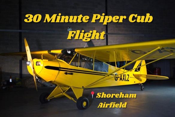 Fly in a 1950s Piper Club Plane over the West Sussex countryside